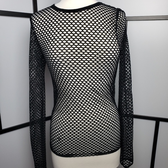 Zara | Tops | Zara Long Sleeve Sheer Netting Crewneck Top | Poshmark
